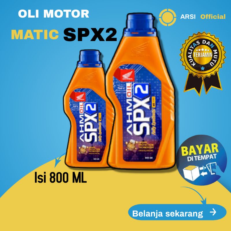 Jual Oli Motor Metic Spx 2 Sae 10W-30 Api Sl Oil Mesin Spx2 Matic Ahm ...