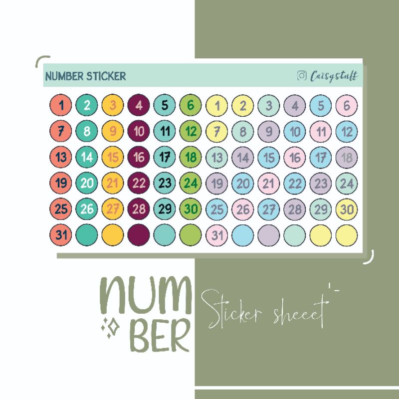 Jual Sticker Angka / Number Sticker / Date of The Month | Shopee Indonesia