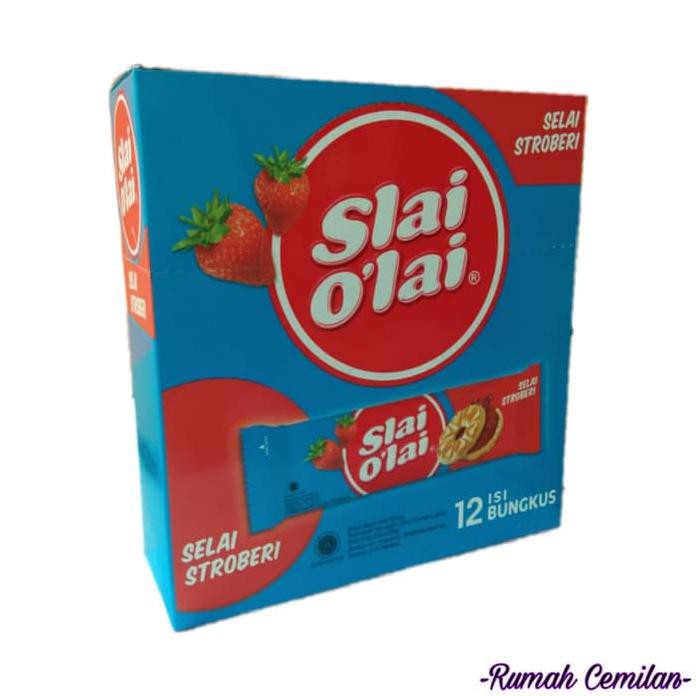 Jual BISKUIT SLAI OLAI STROBERI (1 BOX ISI 12 PCS @24GR) | Shopee Indonesia