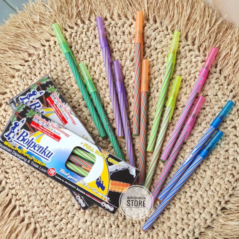 Jual Pulpen Ulir/Bolpoin Lilin/Bolpen BOLPENKU GRIP/SPIRAL 1 BOX ...