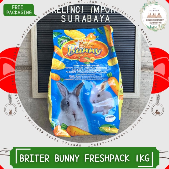 Jual BRITER BUNNY Rabbit Food Makanan Kelinci Premium Freshpack - 1kg ...