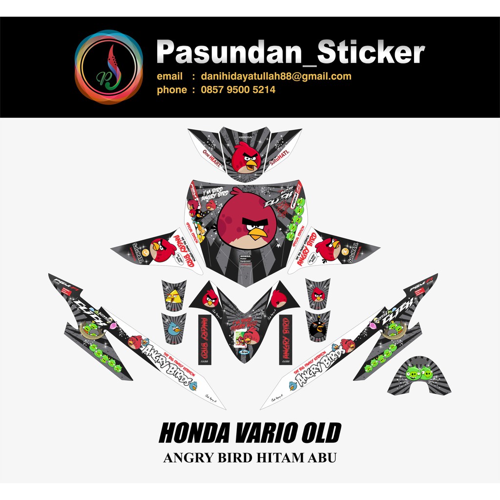 Jual HONDA VARIO OLD ANGRY BIRD HITAM ABU | Shopee Indonesia