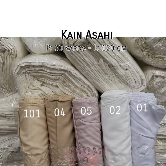 Jual Kain Asahi Furing 1 Roll Gulungan 30 Yards Warna Putih Hitam Abu ...