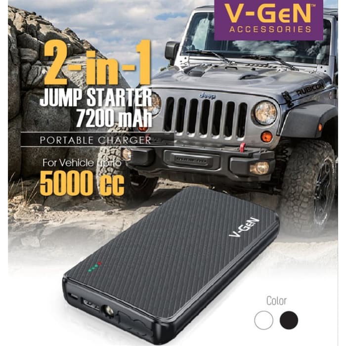 Jual VGEN Powerbank Jump Starter 7200mAh V-GeN Power Bank Jumper Aki ...