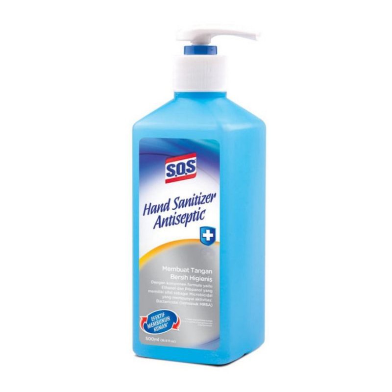 Jual SOS Hand Sanitizer Antiseptic Liquid Pump 500 ml | Shopee Indonesia