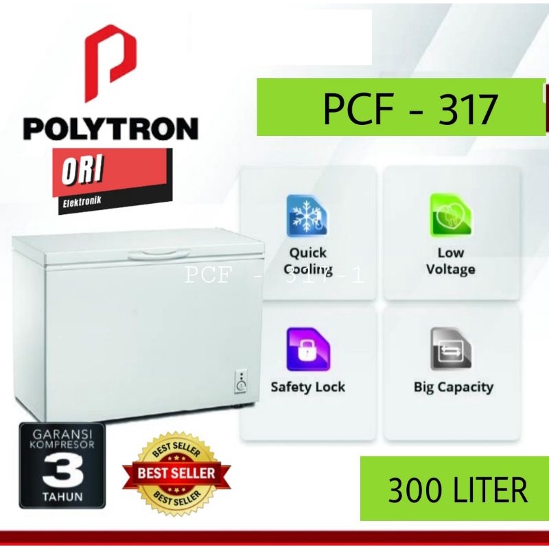 Jual POLYTRON CHEST FREEZER/FREESER BOX 300L PCF-318 | Shopee Indonesia