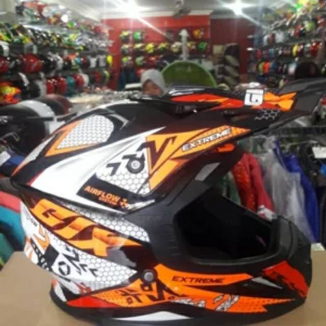Jual Helm Gix Cross Full Face Standar SNI Trail Trabas Supermoto Klx ...