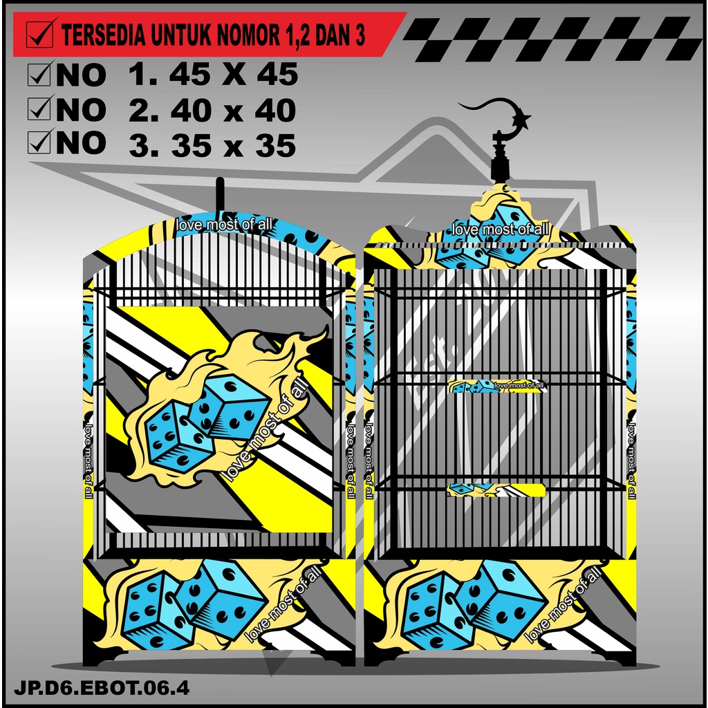 Jual Sticker Dekal Kandang Ebod Kotak - Decal Sangkar Burung Kotak ...