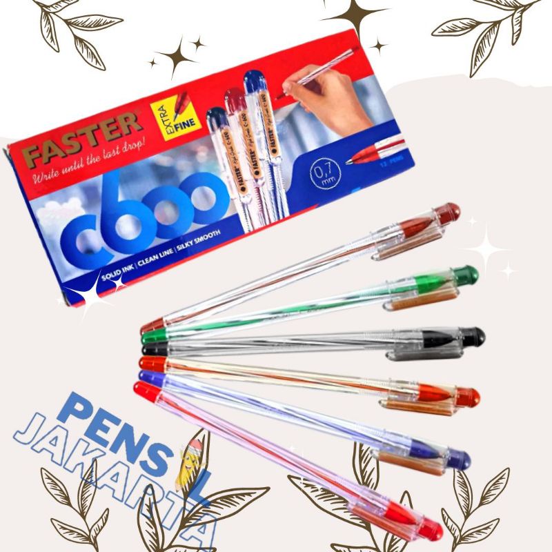 Jual Pulpen FASTER C600 Bolpoin Pena Hitam 0.7 mm [ECER] | Shopee Indonesia
