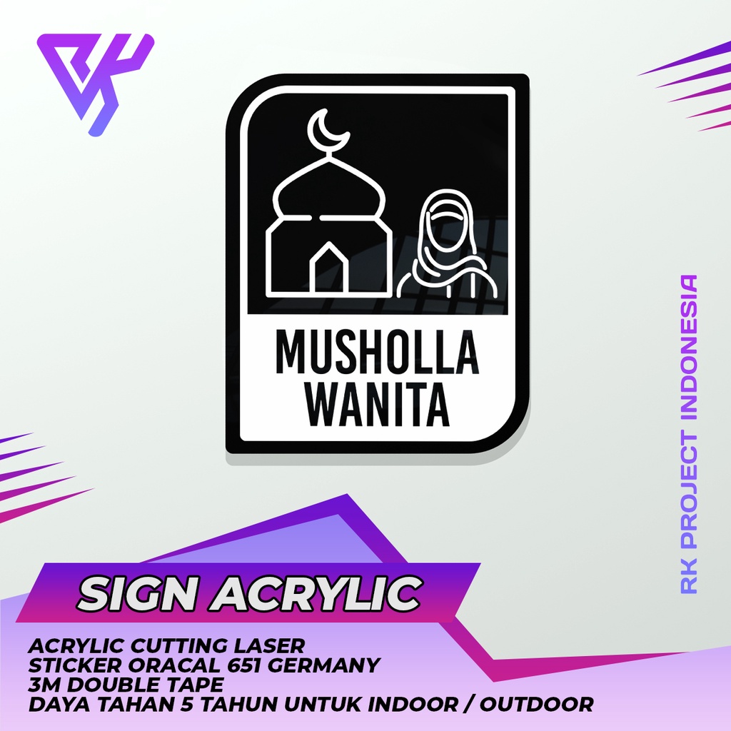 Jual MUSHOLLA WANITA PAPAN INFORMASI SIGN BOARD AKRILIK | Shopee Indonesia