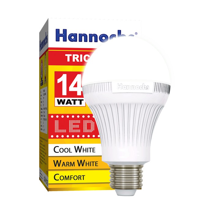 Jual Hannochs Tricolour 14 watt LED 3 Warna Bola Bohlam Lampu Tiga ...