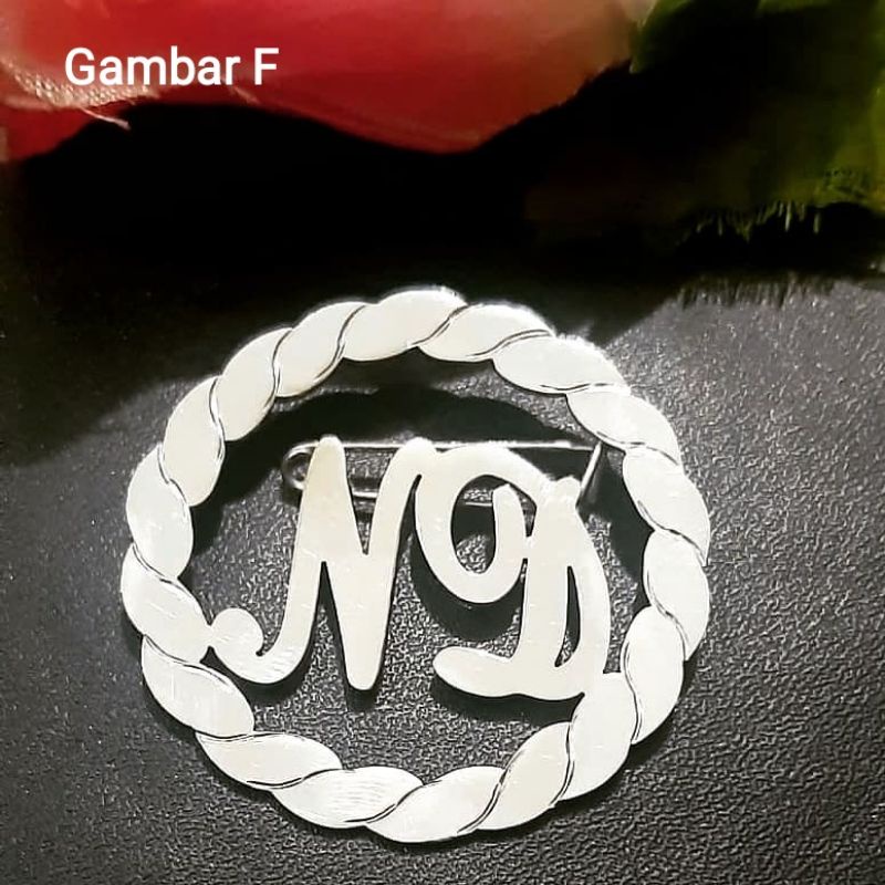 Jual Bros Silver / Bros Inisial Nama / Bros Grafir / Bisa Pilih Desain ...