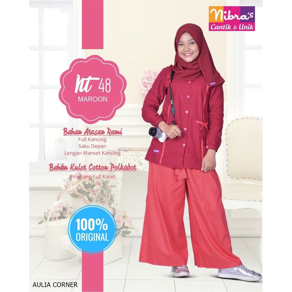 Jual Model Gamis Wanita Kombinasi Gamis Remaja Nibras NT 48 Maroon ...