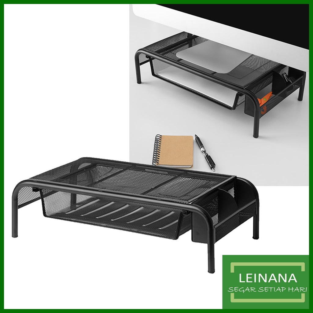 Jual Meja monitor / meja penopang monitor dengan laci jaring/hitam ...