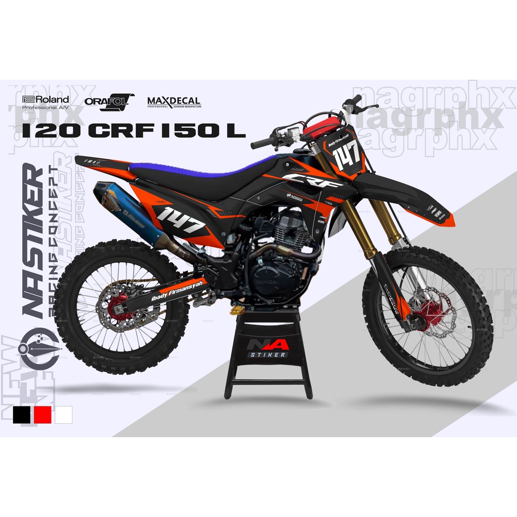 Jual decal crf hitam merah - decal crf fullbody hitam crf-120 | Shopee ...
