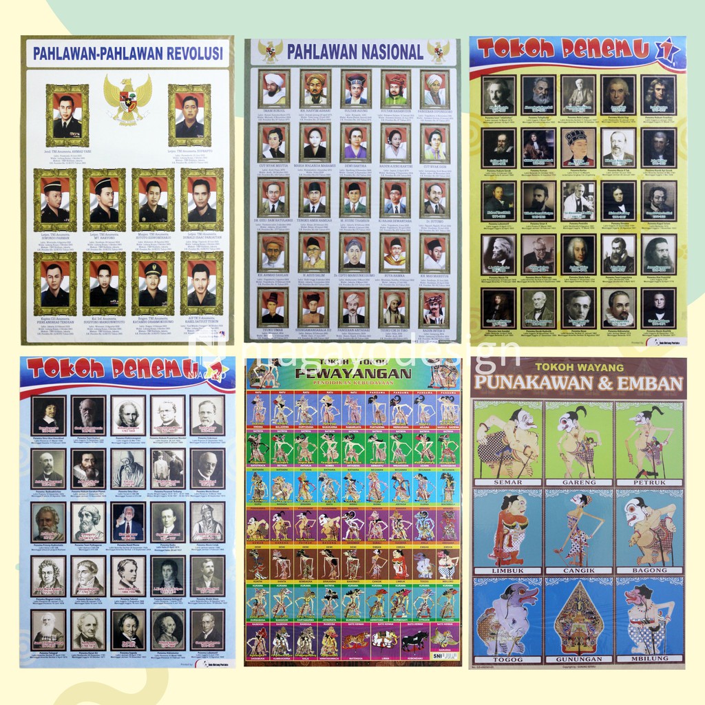 Jual Poster Edukasi Anak / Poster Anak Lembaran : Pahlawan Nasional ...