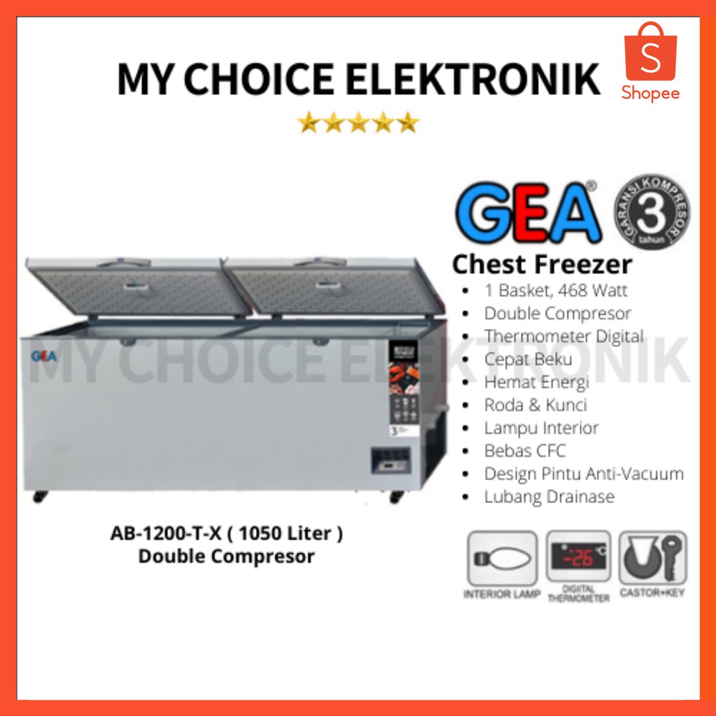 Jual GEA Chest Freezer AB-1200-TX / AB-1200TX / AB1200 TX | Shopee ...