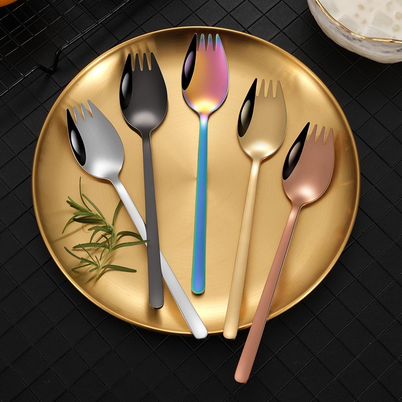 Jual Sendok garpu korea 2in1 pasta salad buah dessert spoon fork ...