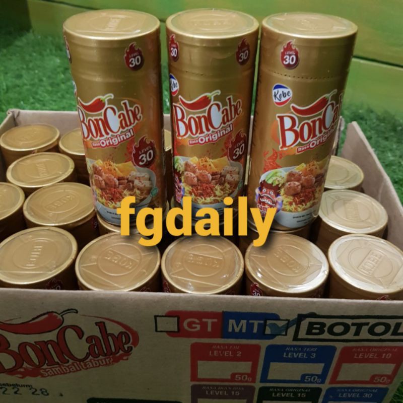 Jual Boncabe sambal tabur kobe level 30 / boncabe botol sambal level 30 ...