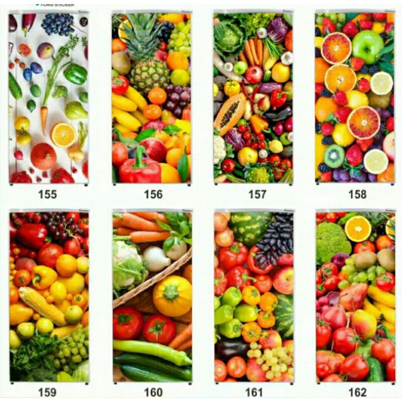 Jual Stiker kulkas 3 pintu ukuran 60x190 cm motif sayur mayur wortel ...