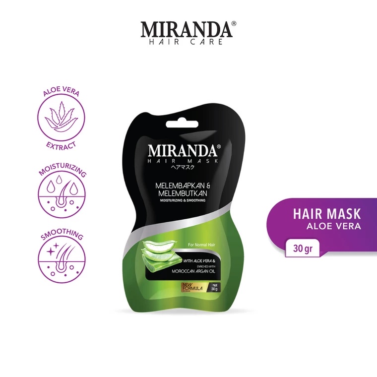 Jual Miranda Hair Mask (Masker Rambut) Sachet Aloe Vera - 30gr | Shopee ...