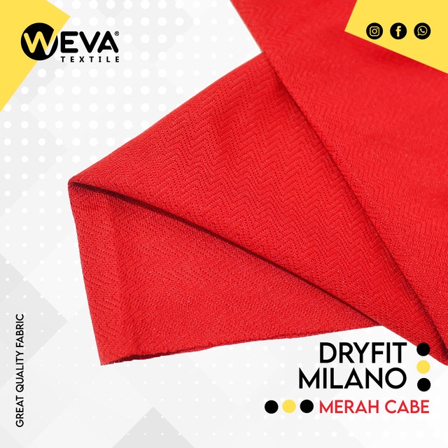Jual Bahan Kain Jersey Dryfit Milano Merah Cabe - Kain Drifit Weva Textile | Shopee Indonesia