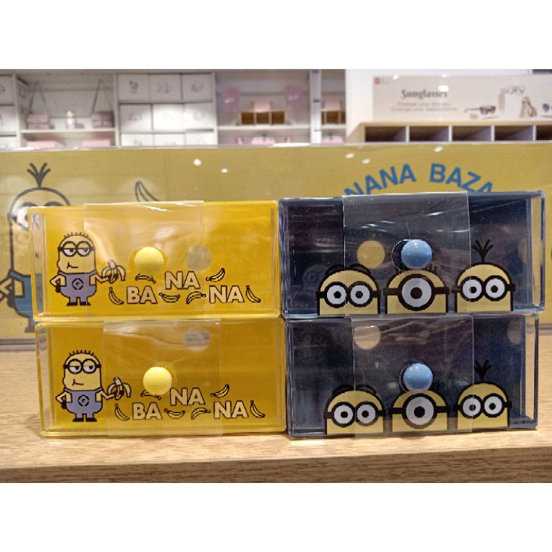 Jual Miniso Minions Single layer drawer minions laci mini lucu storage ...