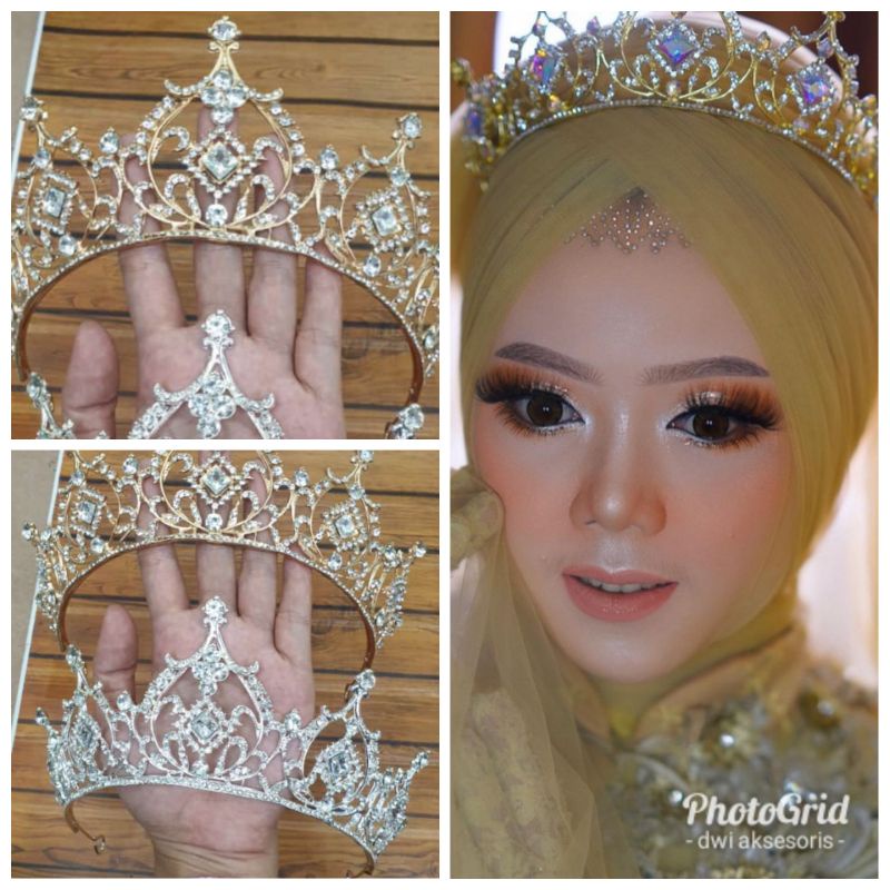 Jual mahkota crystal crown tiara aksesoris pengantin | Shopee Indonesia