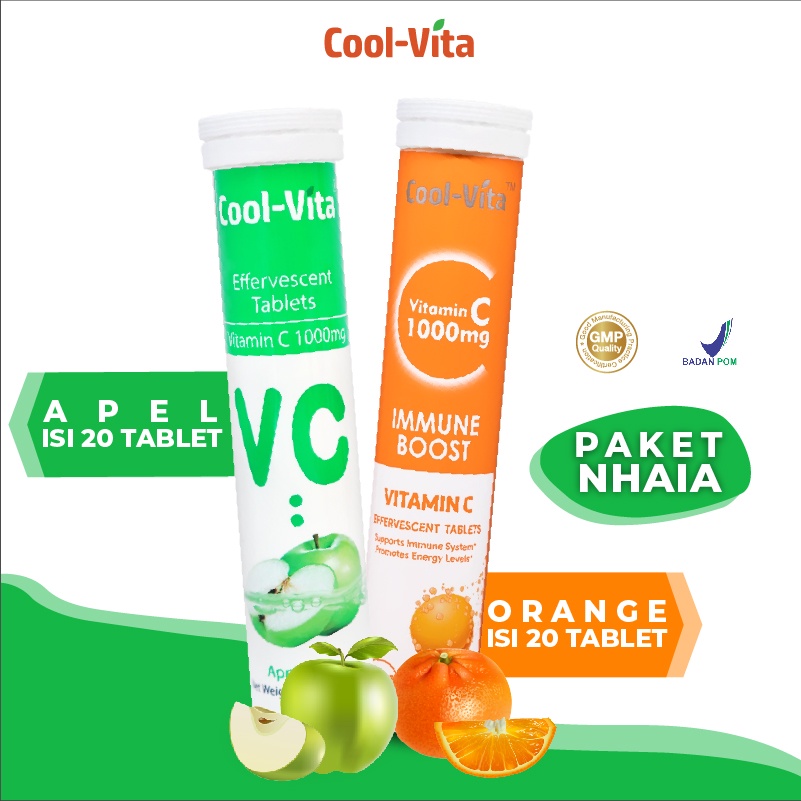 Jual CoolVita Vitamin C 1000mg + Zinc Effervescent isi 20 Tablet ...