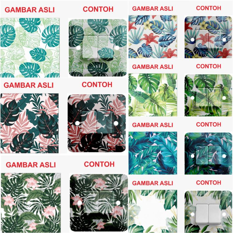Jual Sticker Colokan Listrik / Stiker Saklar Lampu Motif Bunga Estetika ...