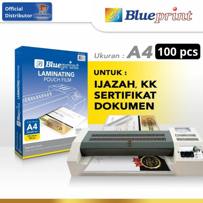 Jual Laminating | Blueprint - Plastik Laminating Film Pouch A4 100 Micron - 100Pcs | Shopee ...