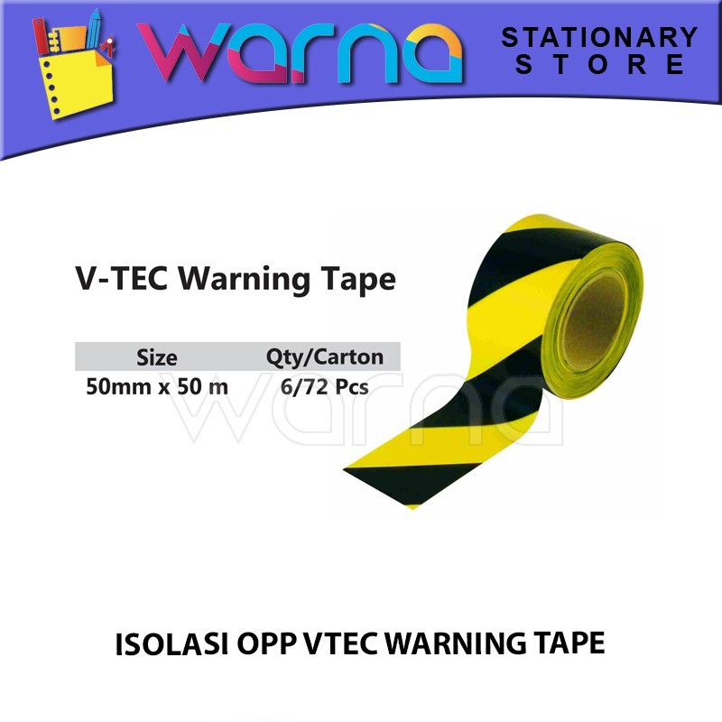 Jual ISOLASI LAKBAN OPP WARNING BARICADE SAFETY LINE PLASTIK VTEC ...