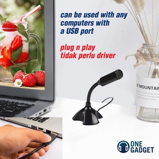 Jual USB Mic Condenser Microphone Laptop Microfon PC Mikrofon Eksternal ...