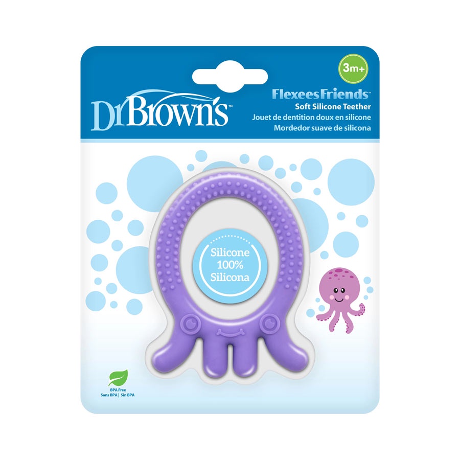 Jual Teether DR Brown's Flexees Friends Octopus Purple | Shopee Indonesia