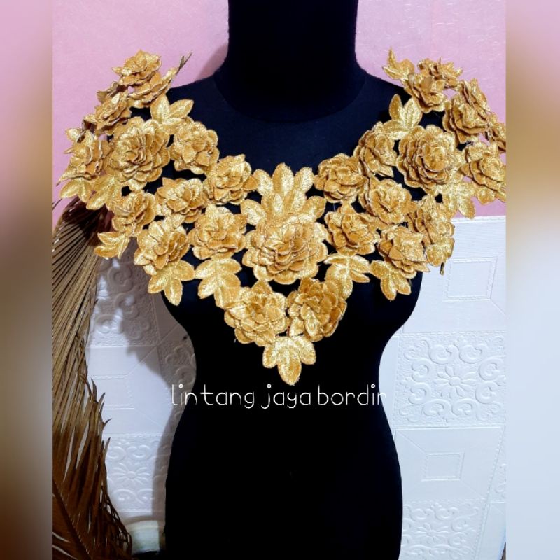 Jual bordir dada pundak bunga 3d bunga29 | Shopee Indonesia