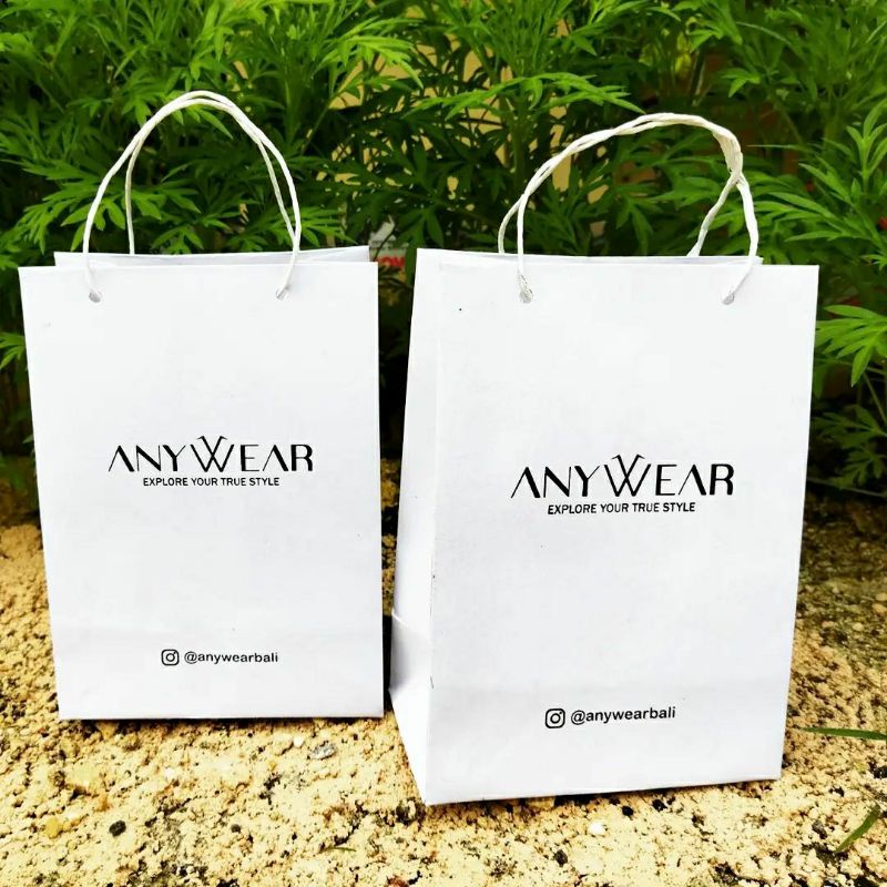 Jual PAPERBAG KRAFT PUTIH UKURAN 15X9X21 TALI KERTAS | Shopee Indonesia