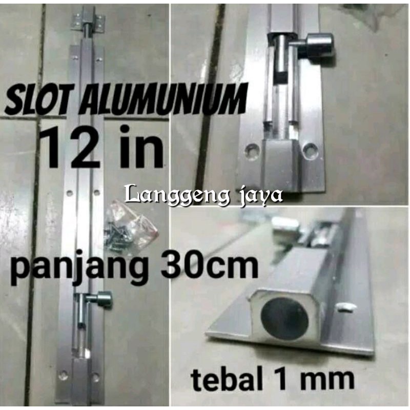 Jual Grendel Aluminium 8 inchi 10 inchi 12 inchi Tebal Slot Pintu Slot ...