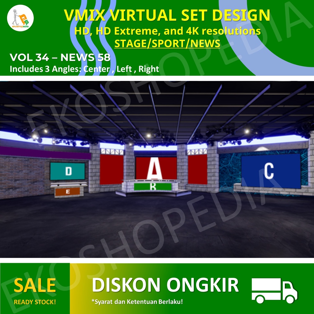 Jual VMIX VIRTUAL SET DESIGN 4K - NEWS 58 v34 | Shopee Indonesia