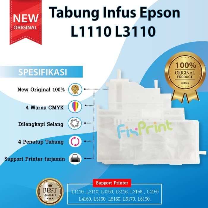 Jual Ink Tube Infus Epson L1110 L3110 L3150 Tabung Printer L4150 L4160 ...