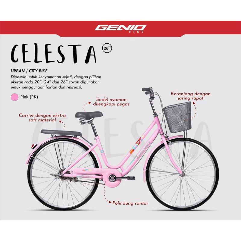 Jual Sepeda mini 24 inch city bike Genio Celesta luar bandung | Shopee ...