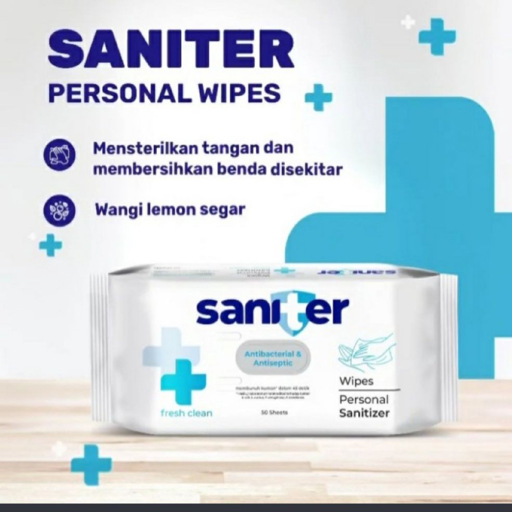 Jual Tisu Basah Saniter 50s - Tissue Basah - Tisu Basah 50Sheet - Wipes ...