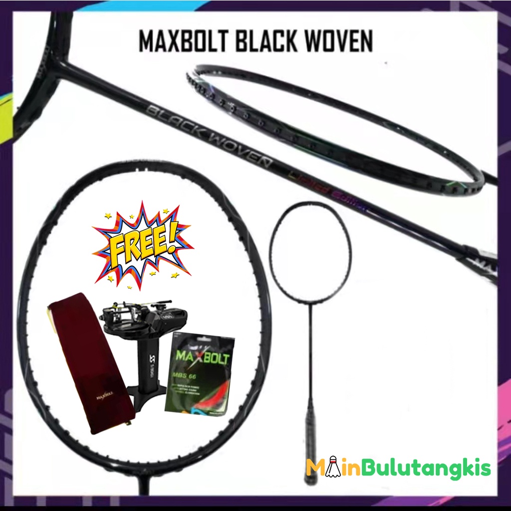Jual Raket Badminton Maxbolt Black Woven Original | Shopee Indonesia