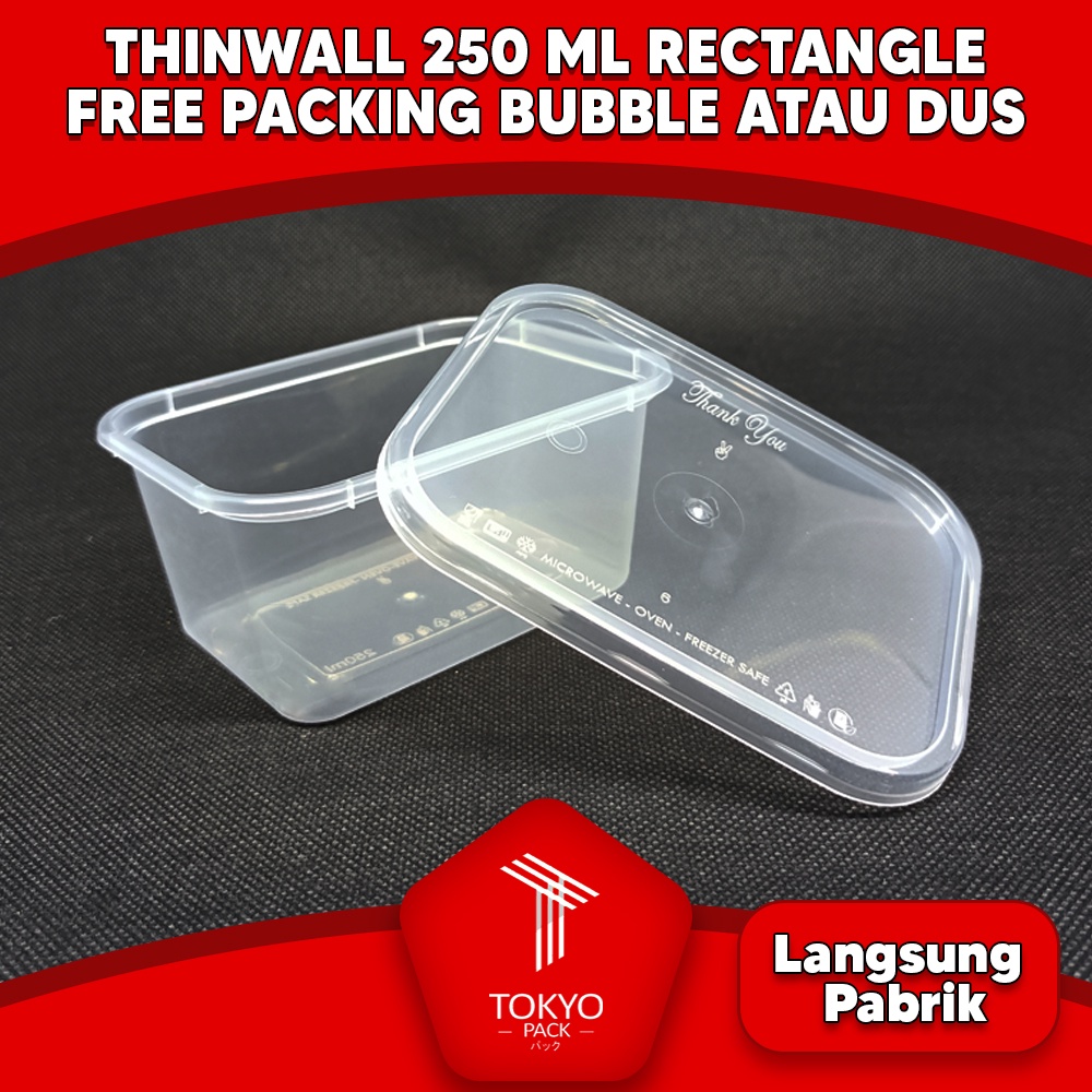 Jual kotak plastik persegi panjang 250ml / thinwall plastik 250ml MURAH ...
