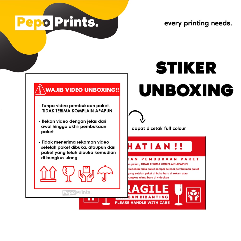 Jual Pepo - Stiker Warning Unboxing / Label Kemasan | Shopee Indonesia