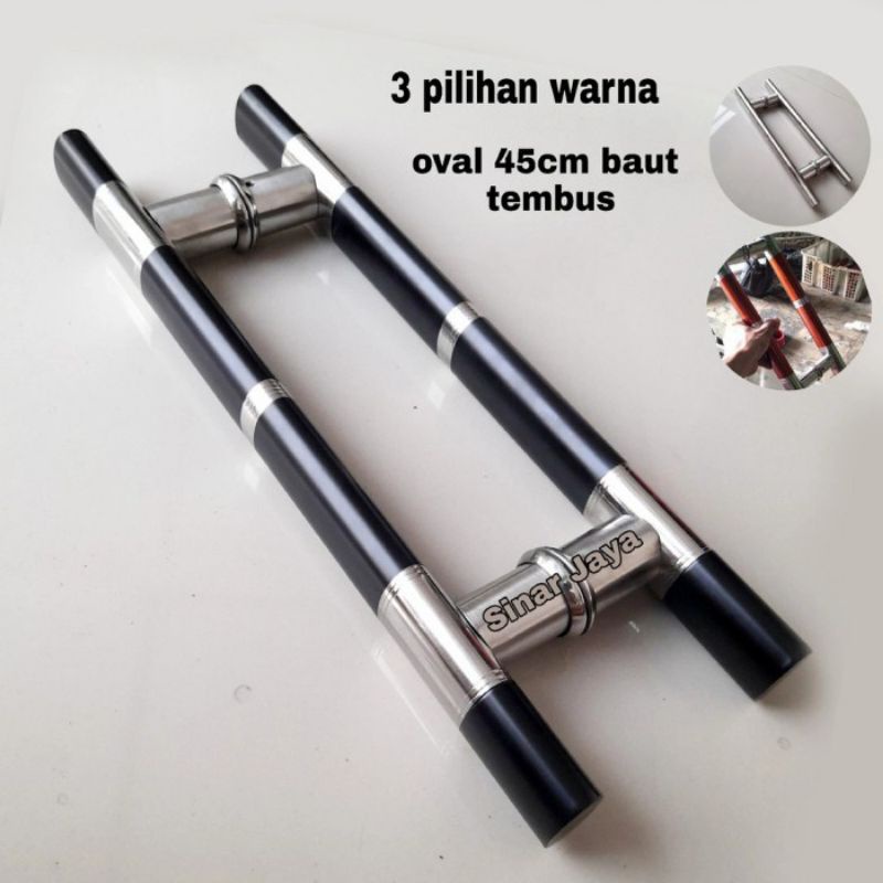 Jual Handle pintu oval kaca baut tembus 45cm gagang pinatu rumah ...