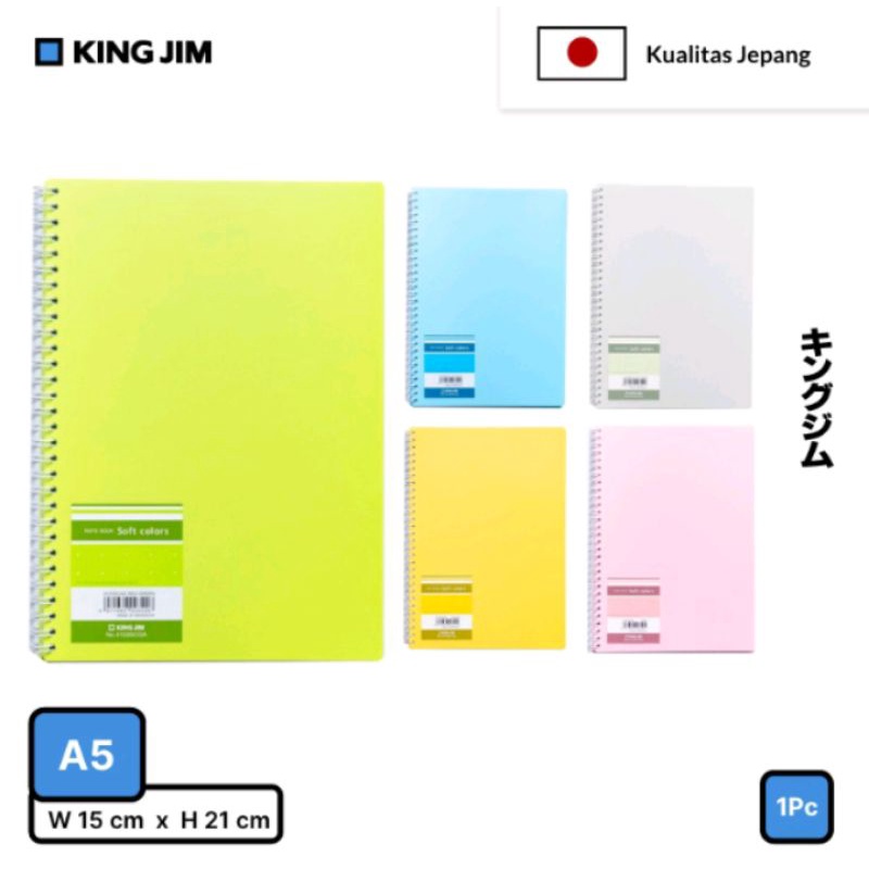 Jual Note Book King Jim Soft Colors 9132SCGA A5 / Ring Book A5 King jim ...