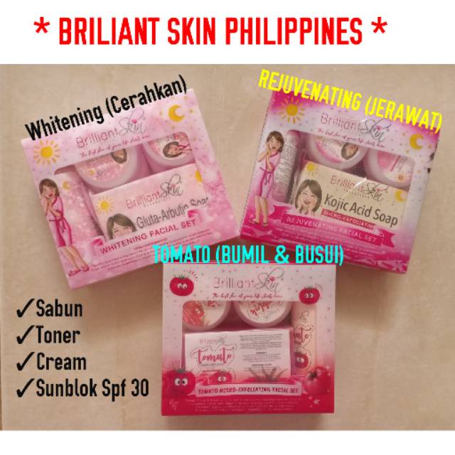 Jual Brilliant Skin Rejuve & Whitening Facial Set 4pc Original | Shopee ...