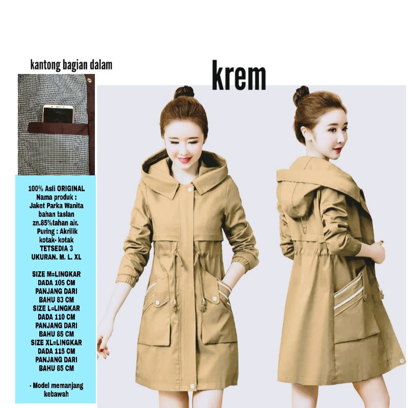 Jual jaket wanita panjang/jaket wanita/jaket parka wanita/jaket cewe ...