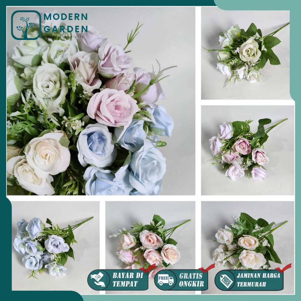 Jual Bunga Mawar Dekorasi BT9067 Bahan Plastik Untuk Hias Acara Pesta ...