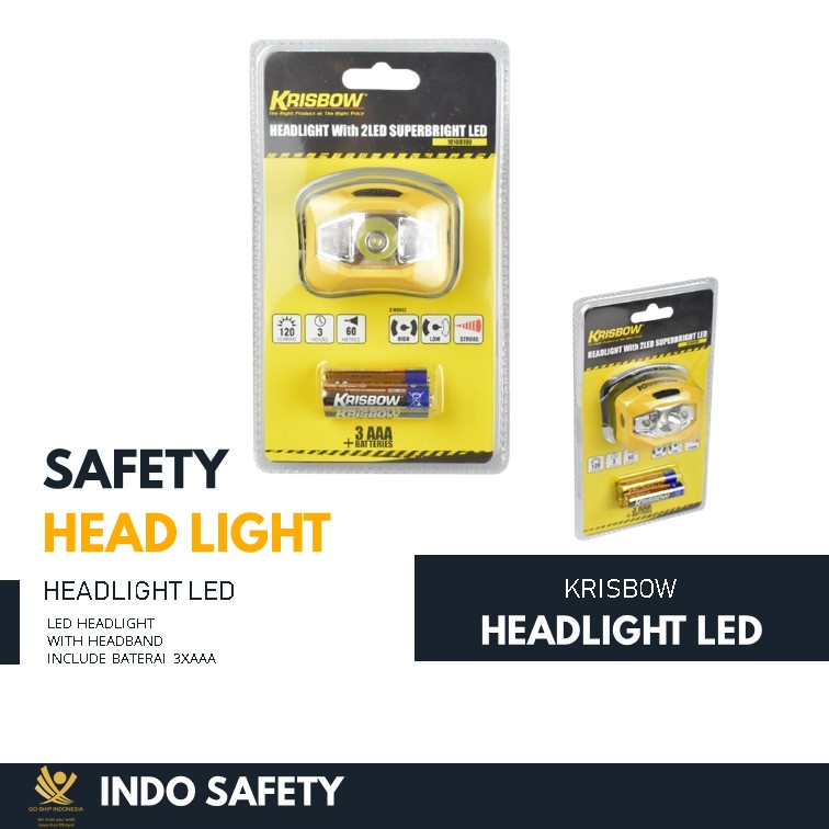 Jual SENTER KEPALA LED 120 LM 3XAAA KRISBOW | Shopee Indonesia